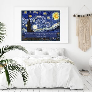 Vincent Van Gogh Quote Printable Wall Art | I Dream My Painting & I ...