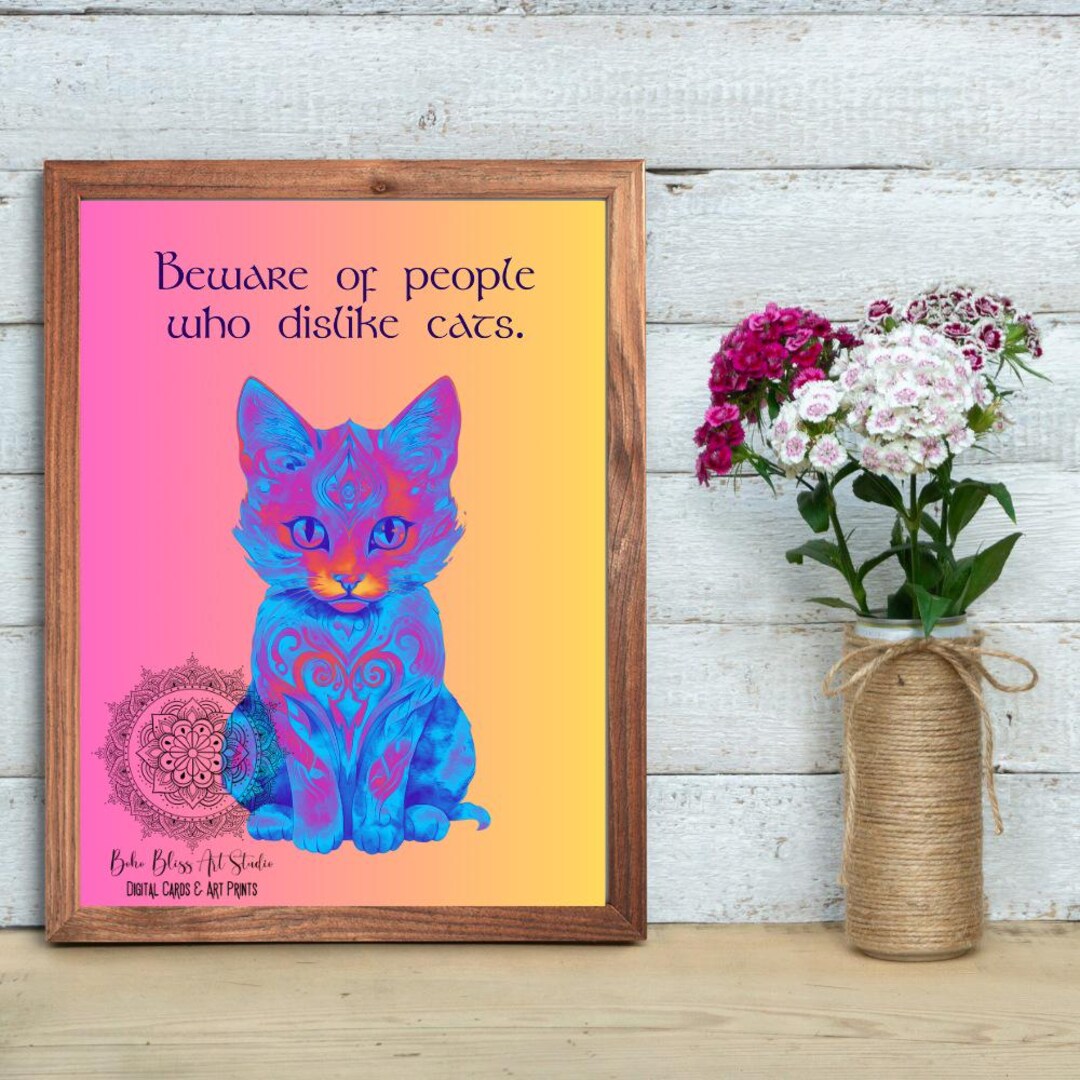 Irish Cat Art Print DIGITAL Pop Art Celtic Cat Art PRINTABLE Beware of ...