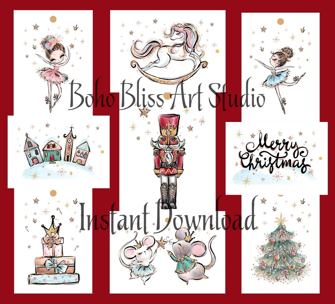 Nutcracker Gift Tags DIGITAL Christmas Gift Cards the Nutcracker Ballet ...