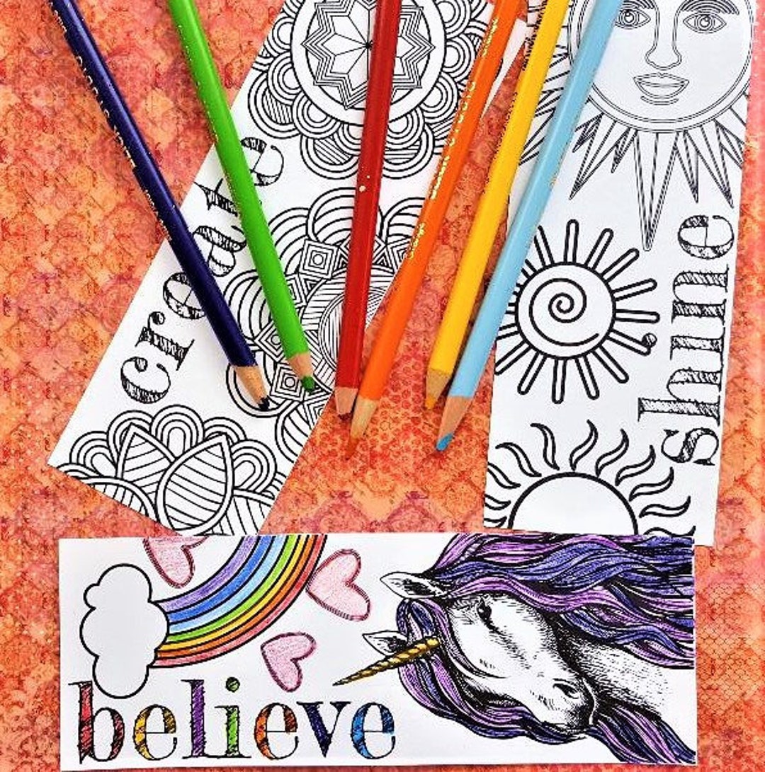 Empowering Bookmarks to Color! 2 Printable Pages = 6 Bookmarks to DIY ...