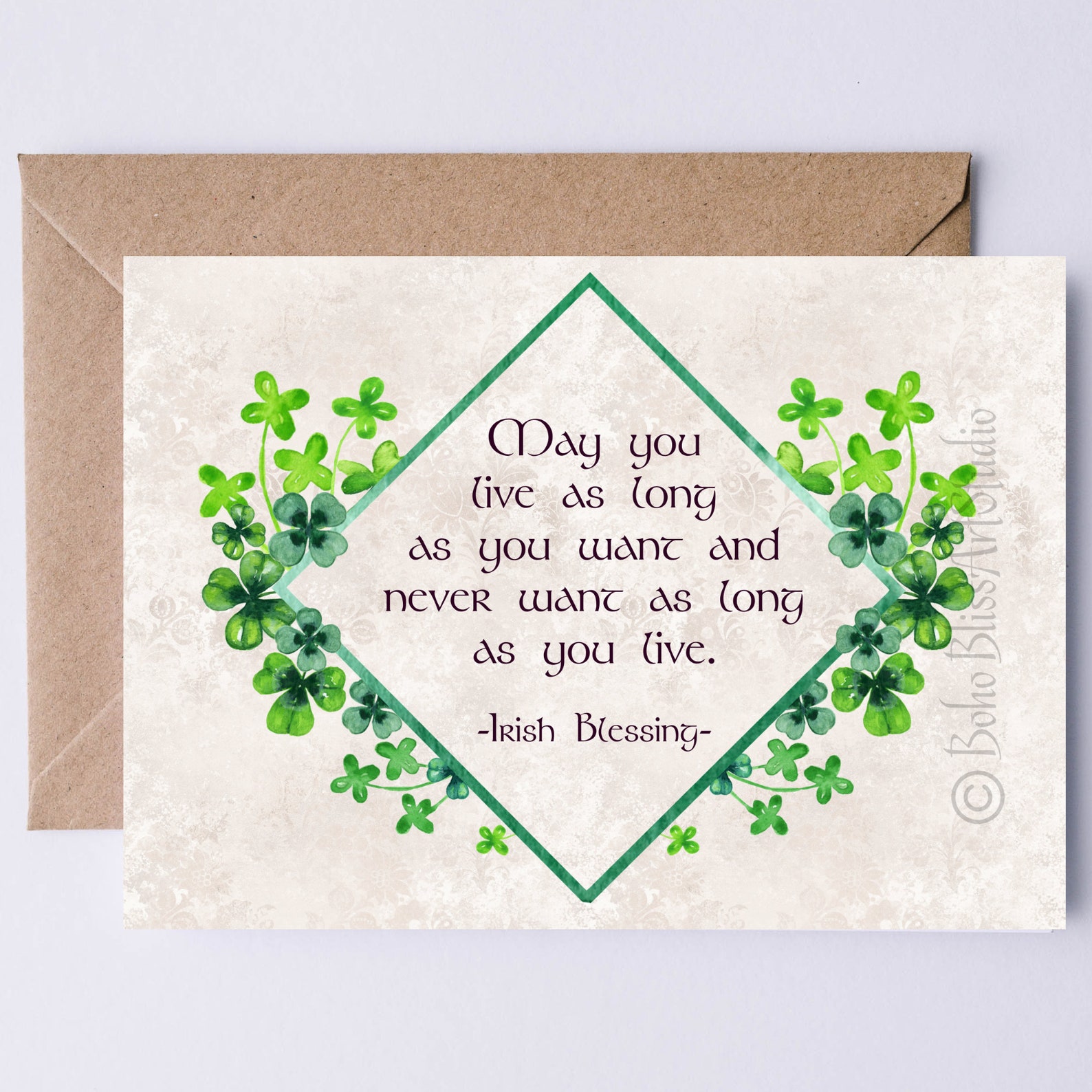 Irish Blessing Printable Card May You Live as Long as You Want ...