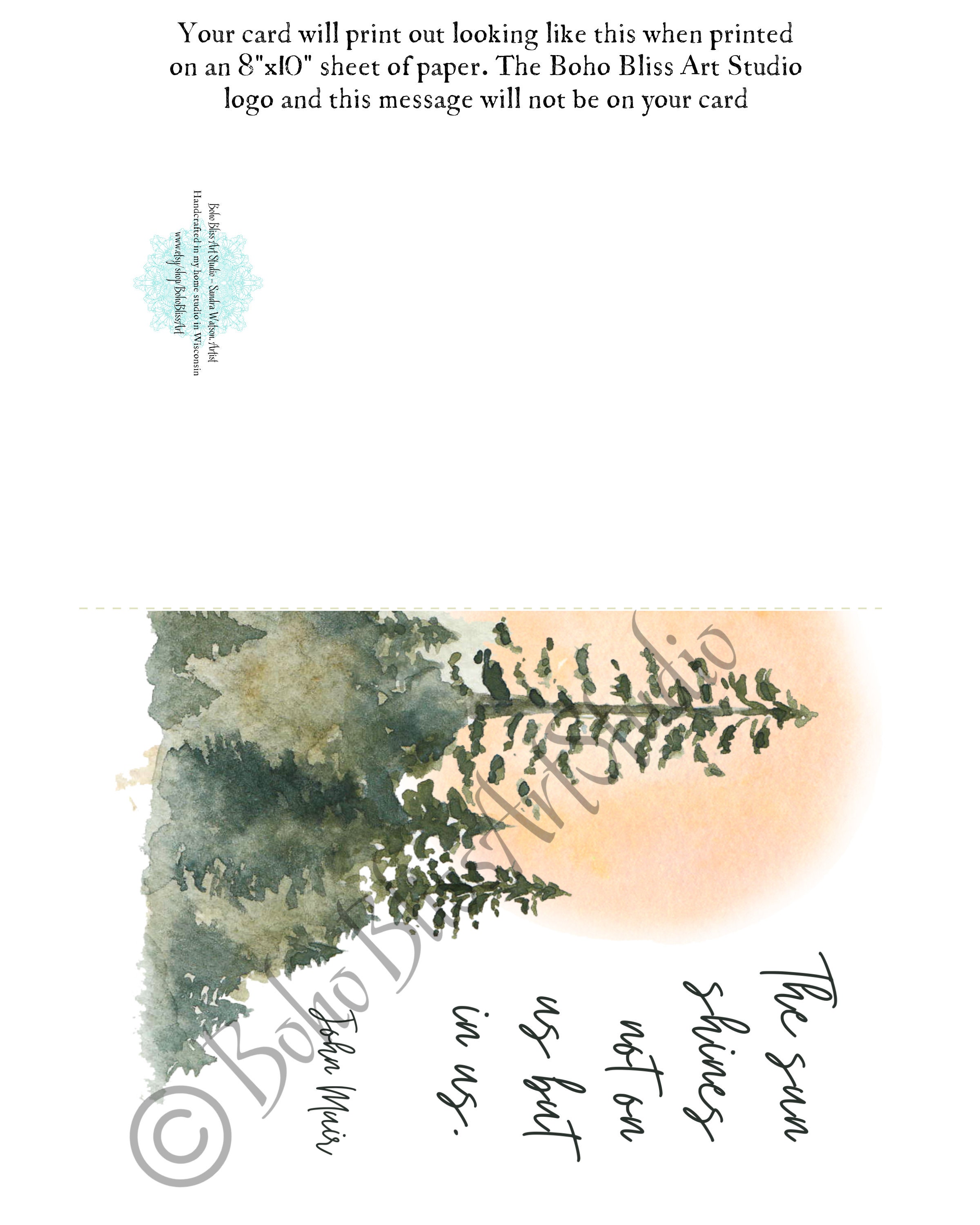 DIGITAL CARD John Muir Quote Printable Card the Sun Shines... Nature ...