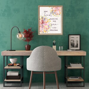 Rumi Quote Printable Wall Art | Your Heart Knows the Way Run in That ...