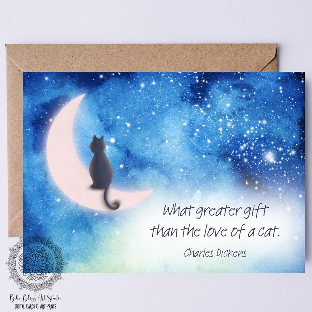 Cat Sympathy Card Digital Card Cat Memorial Printable Card Loss of a ...