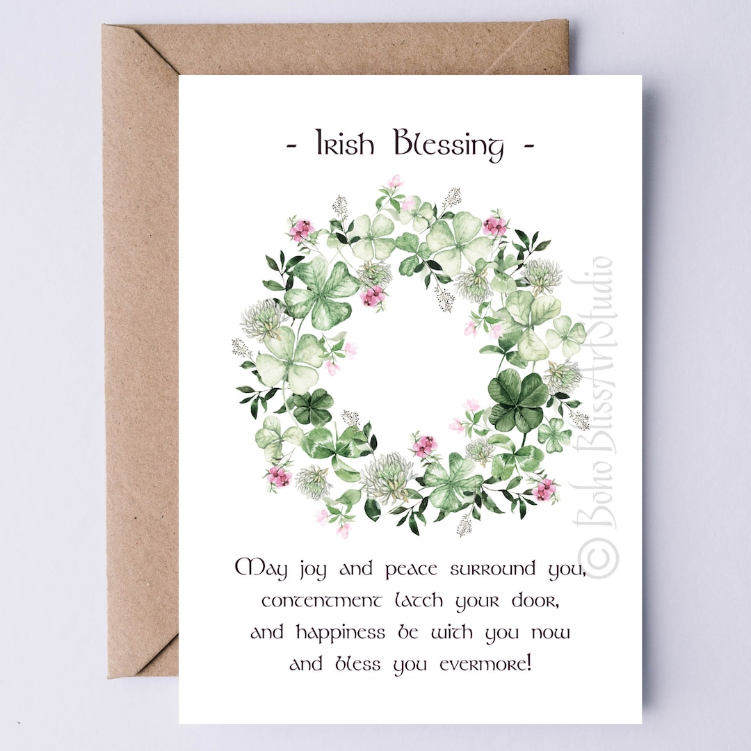 DIGITAL CARD Irish Blessing Printable Card May Joy and Peace Surround ...