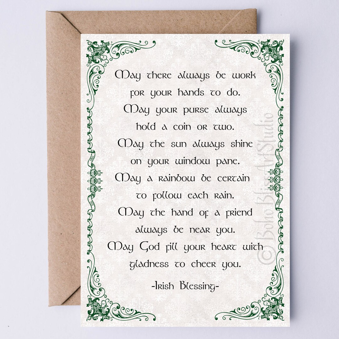 Irish Blessing May There Always Be Work for Your Hands to Do PRINTABLE ...