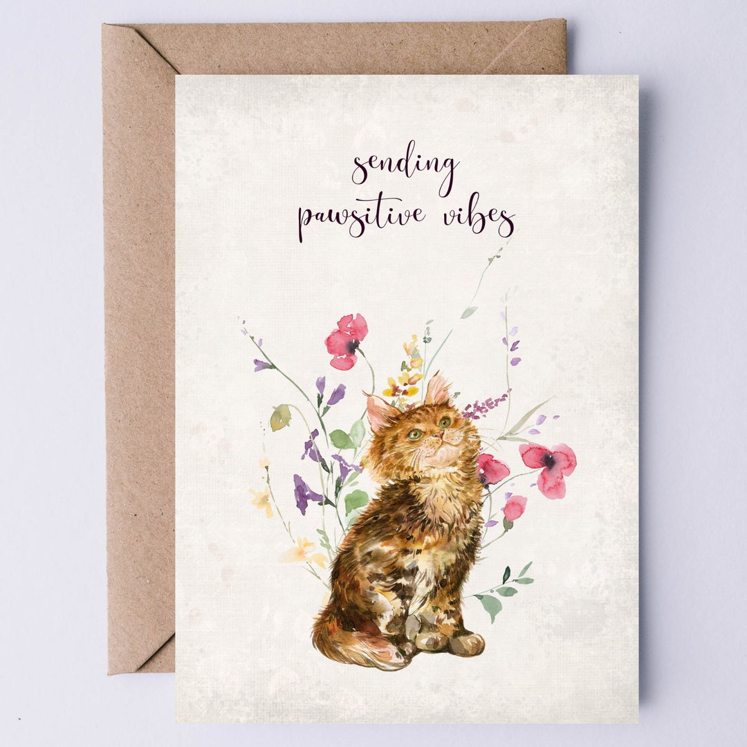 Get Well Card Printable Card Surgery Illness Sending Positive Vibes ...