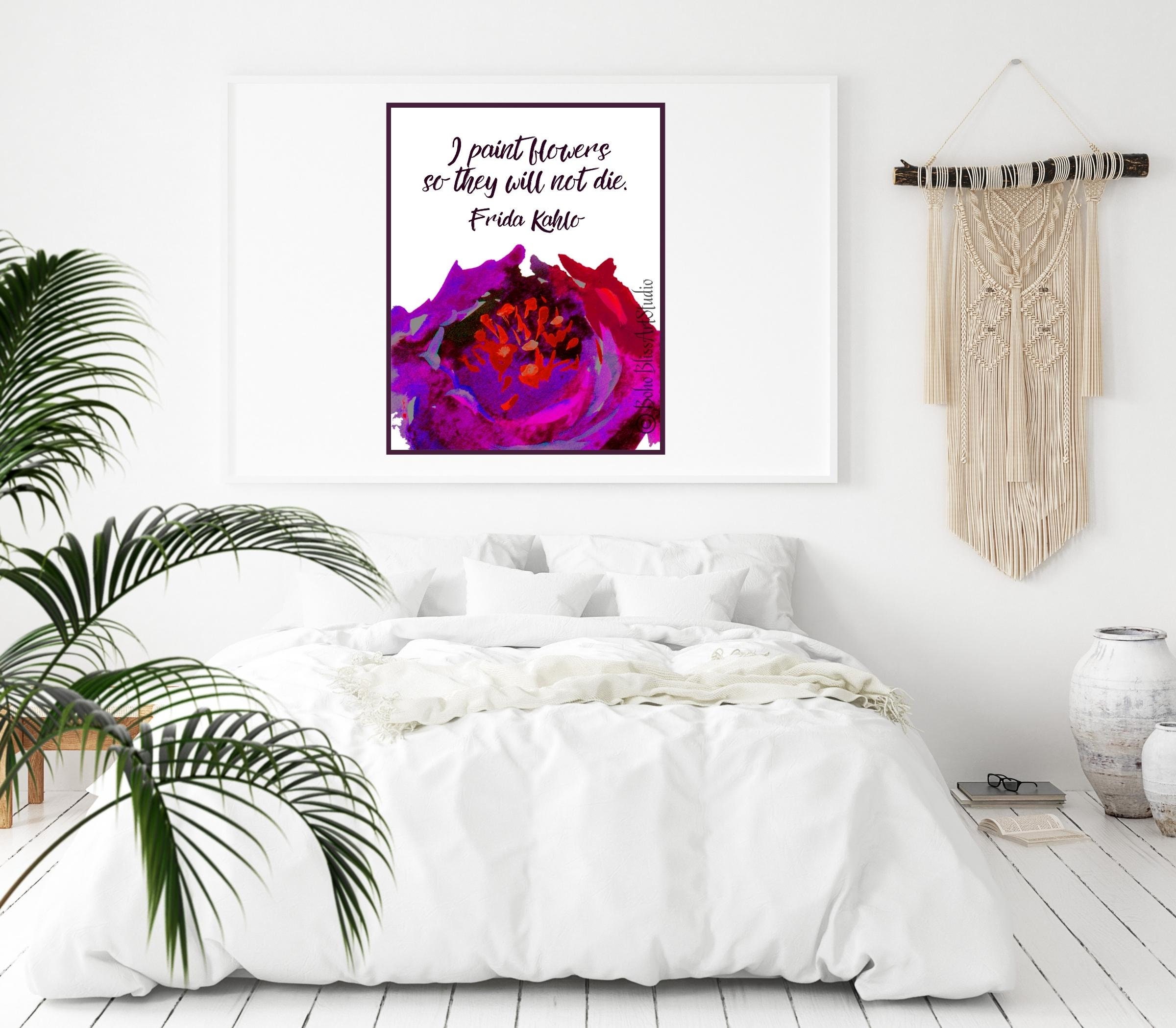 Frida Kahlo Wall Art Printable: I Paint Flowers so They Will - Etsy