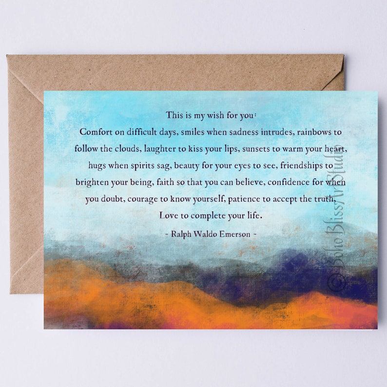 Ralph Waldo Emerson Quote Printable Card - My Wish for You ...