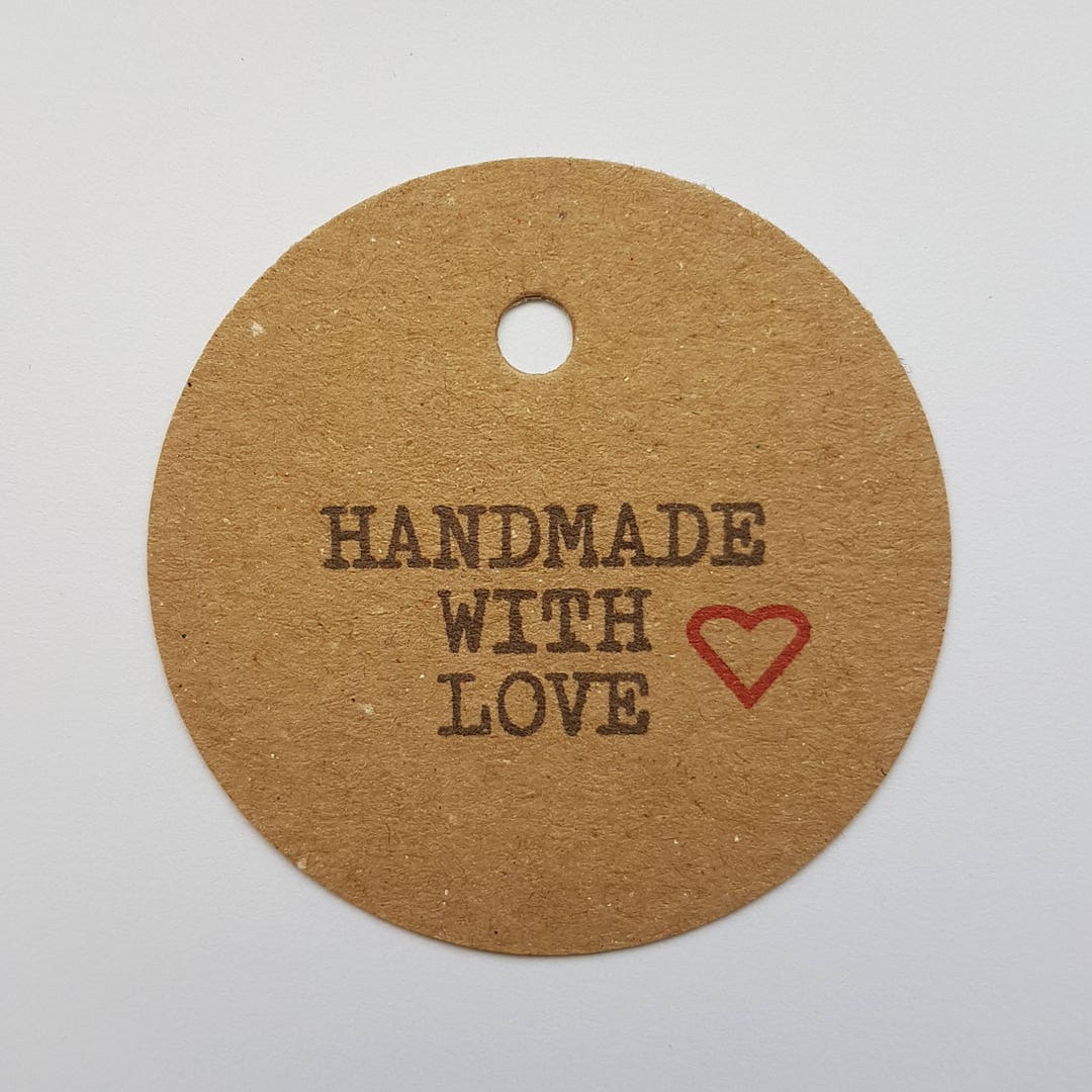 10x Handmade With Love Tags, Love Tags, Handmade Tags, Swing Tags, Gift ...