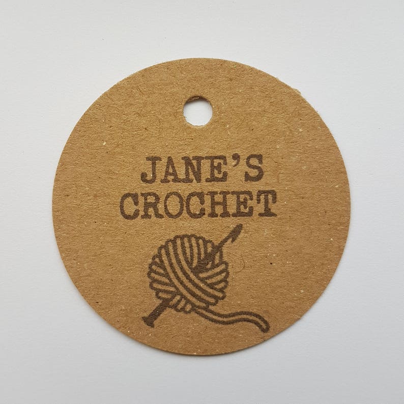 10x Personalised crochet tags crocheted tags handmade tags | Etsy