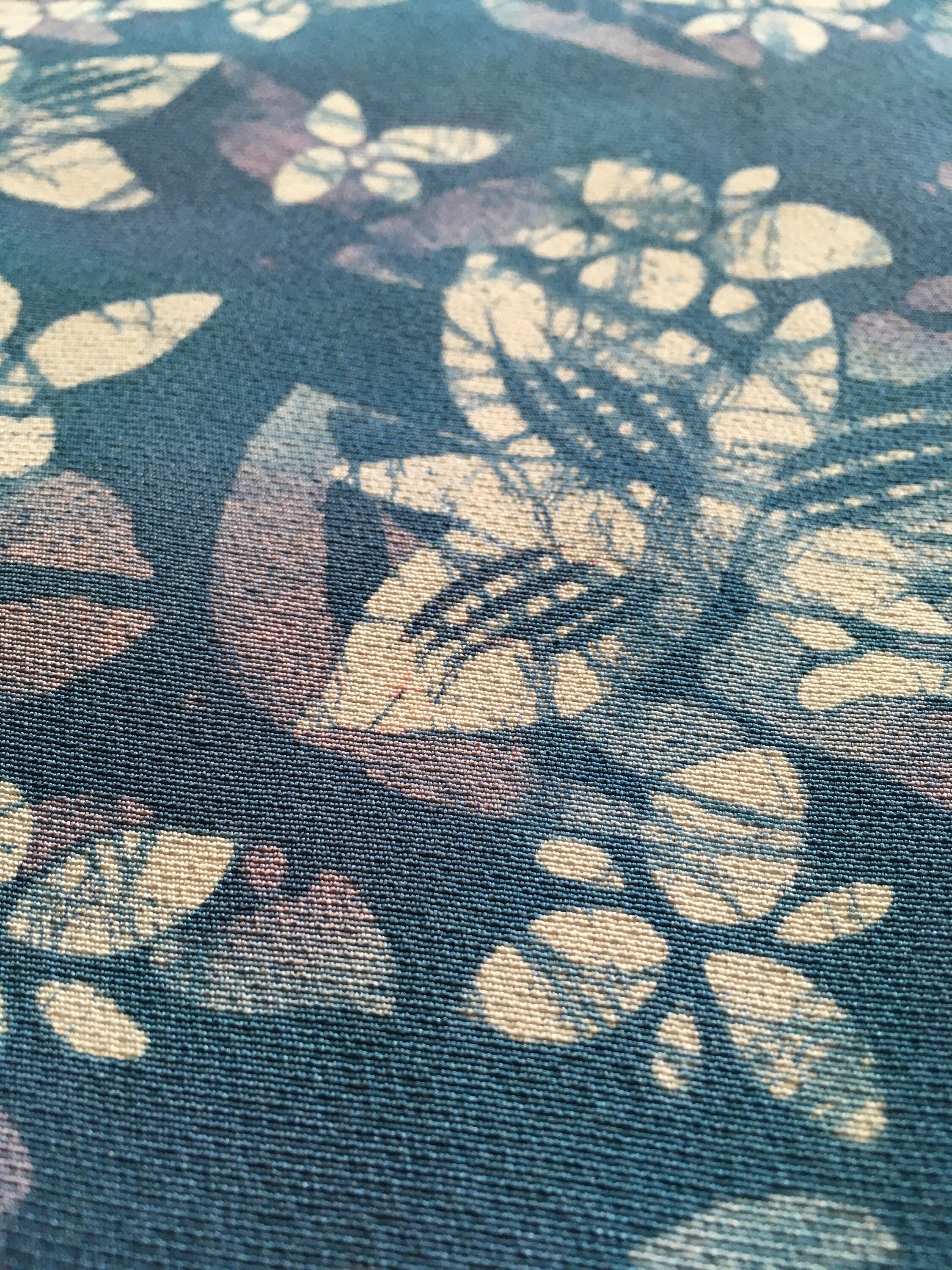 Japanese Vintage Silk Fabric Kimono, Komon, Floral Wagara Pattern, Blue ...