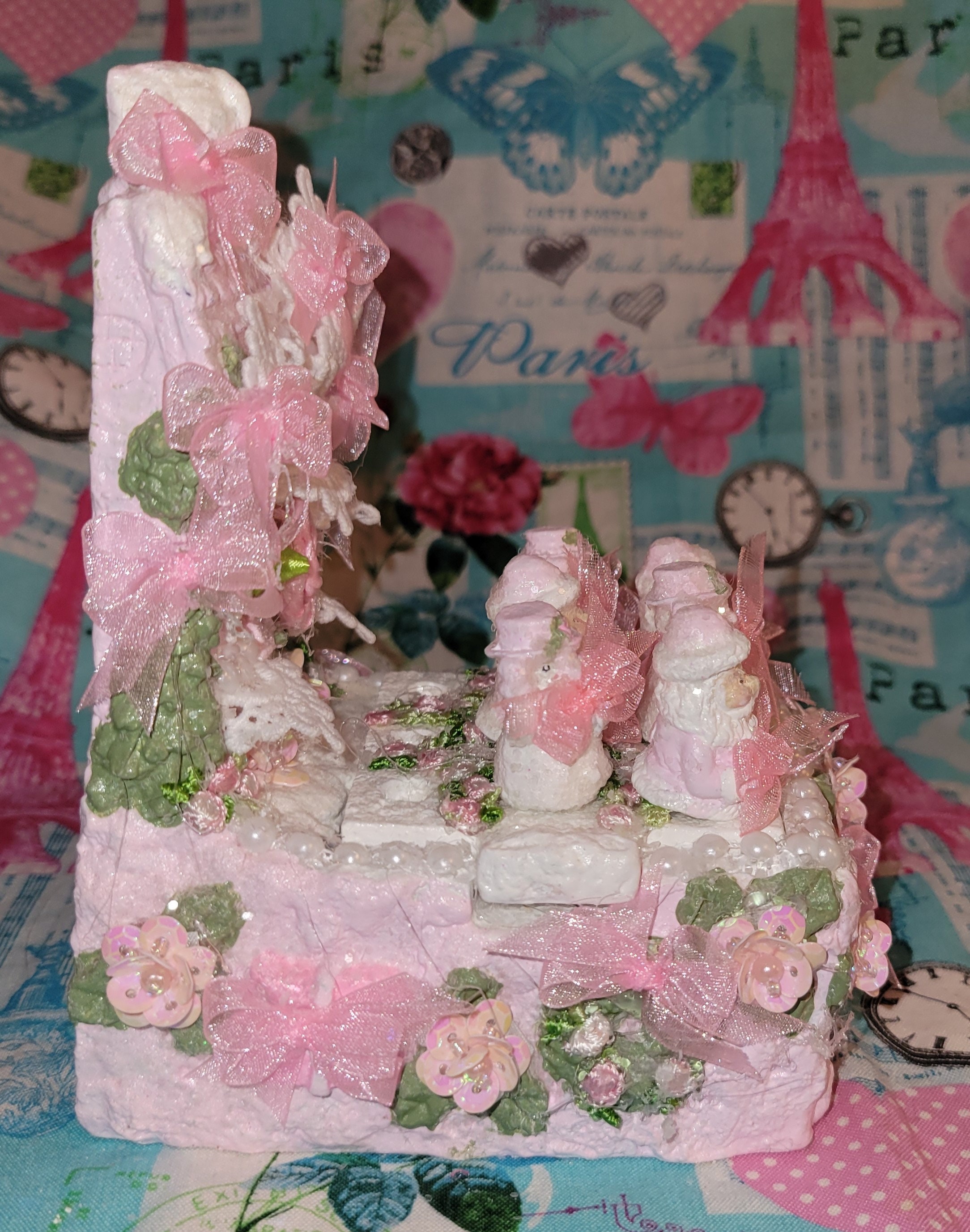 Shabby Chic Christmas Victorian Christmas Tic Tac Toe Game Cottage Pink ...