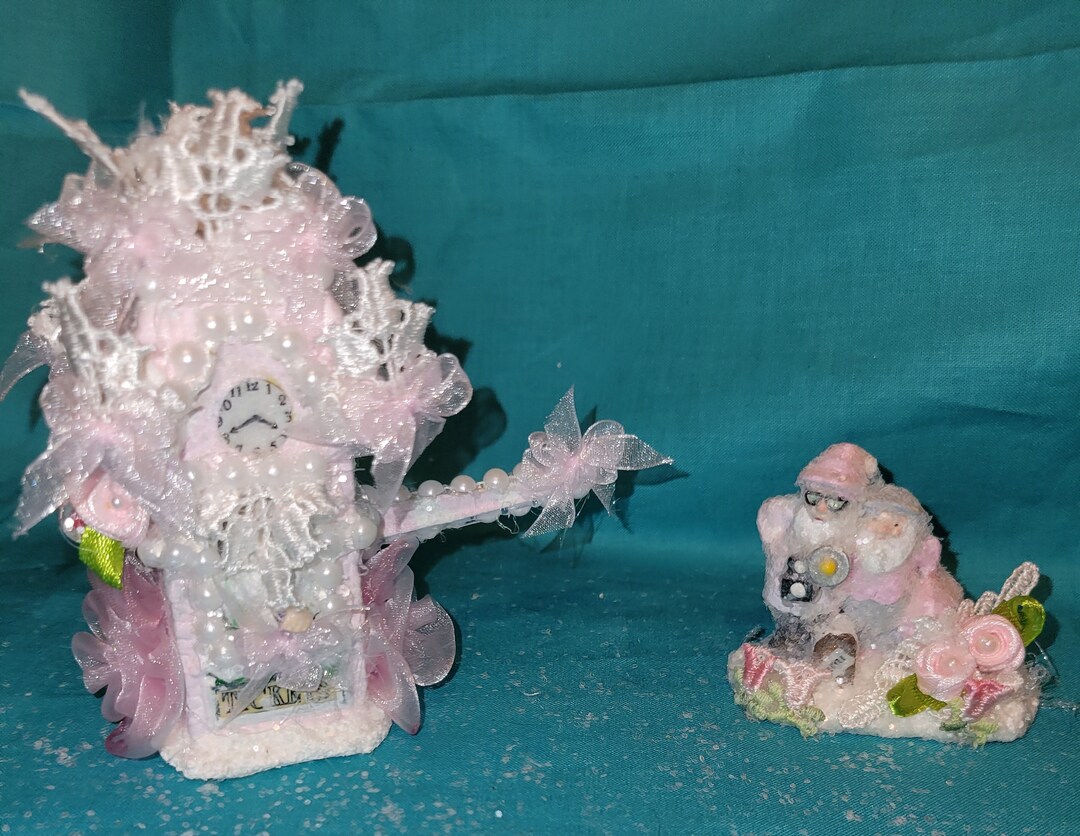 Shabby Chic Pink Christmas Victorian Christmas Farmhouse Cottage Chic ...