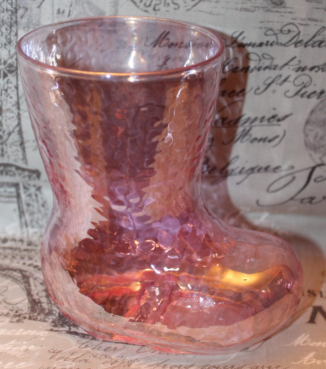 Shabby Pink Santa Boot Cup Punch Cup Candyland Christmas Glass ...