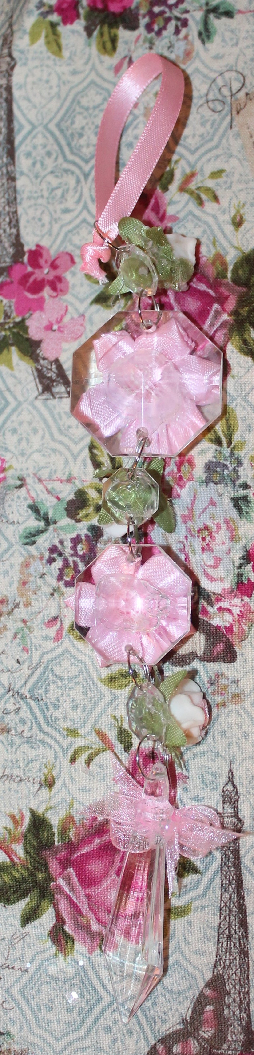 Shabby Christmas Ornament Pink Ornament Victorian Ornament Farmhouse ...