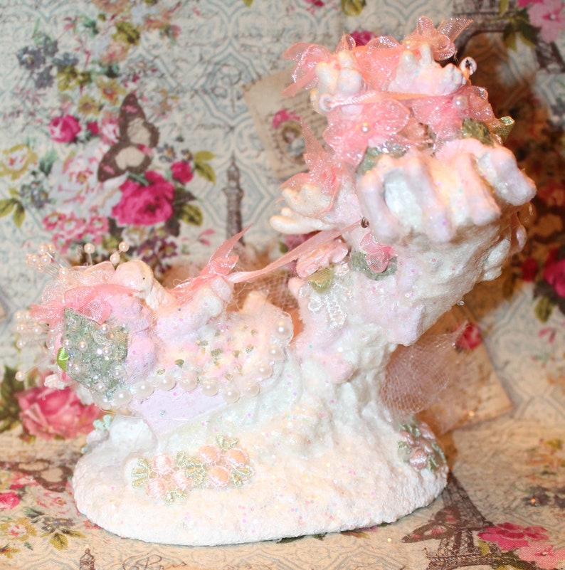 Shabby Pink Santa Claus Victorian Santa Farmhouse Pink Christmas Decor ...