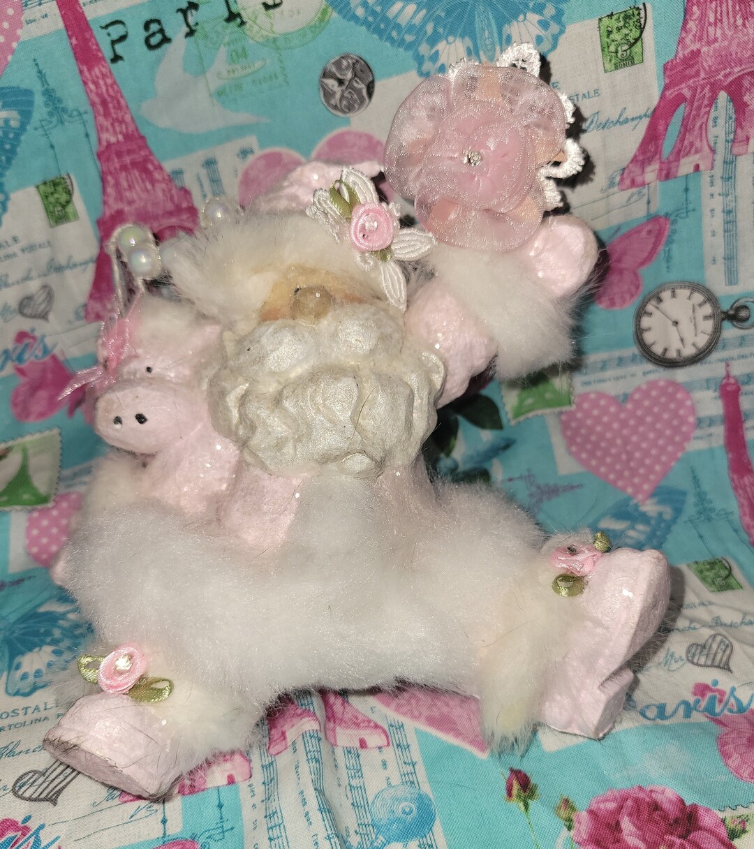 Shabby Santa Claus Pink Santa Victorian Santa Farmhouse Seaside Cottage ...