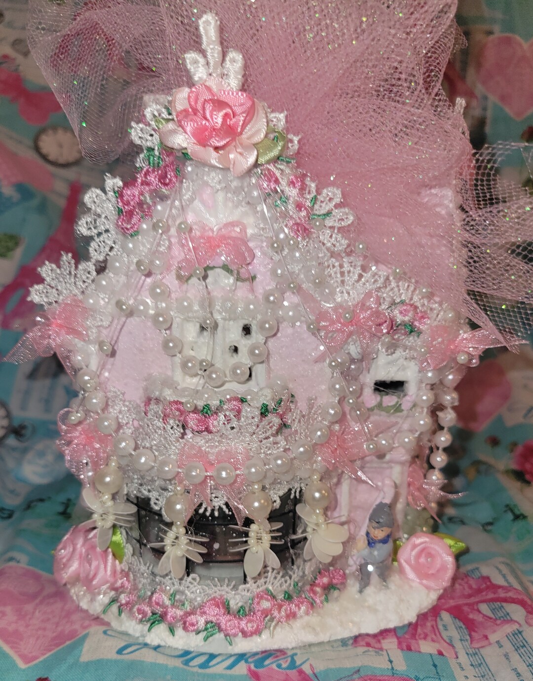 Shabby Chic Pink Christmas Victorian Christmas Farmhouse Cottage Chic ...