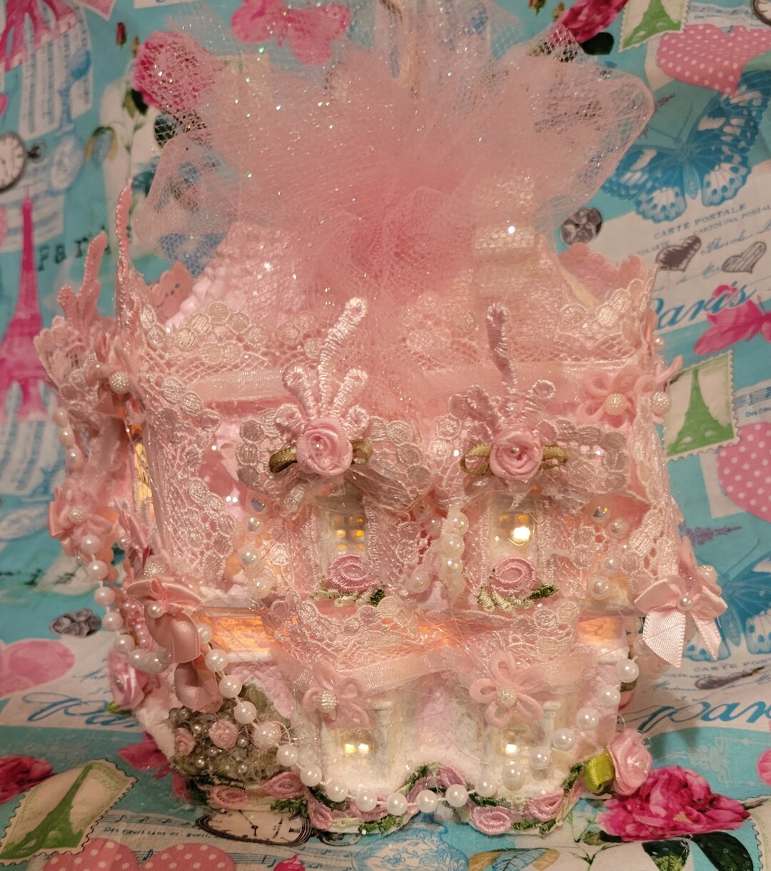 Shabby Pink Christmas Cottage Pink Christmas Farmhouse Victorian ...