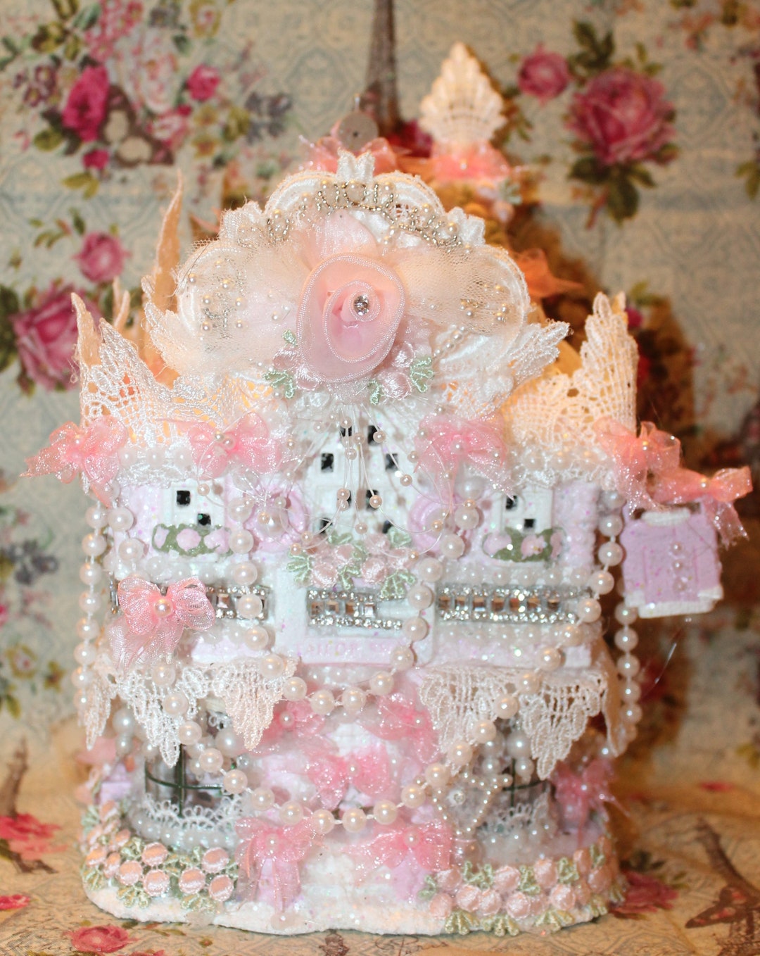 Shabby Pink Santa Victorian Santa Shabby Pink Candyland Christmas Pink ...