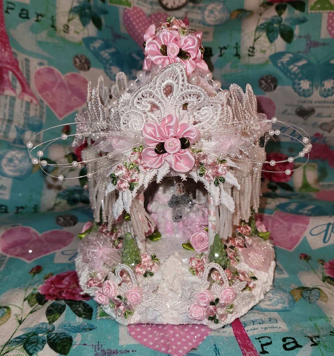 Pink Santa Shabby Chic Christmas Shabby Pink Christmas Victorian Santa ...