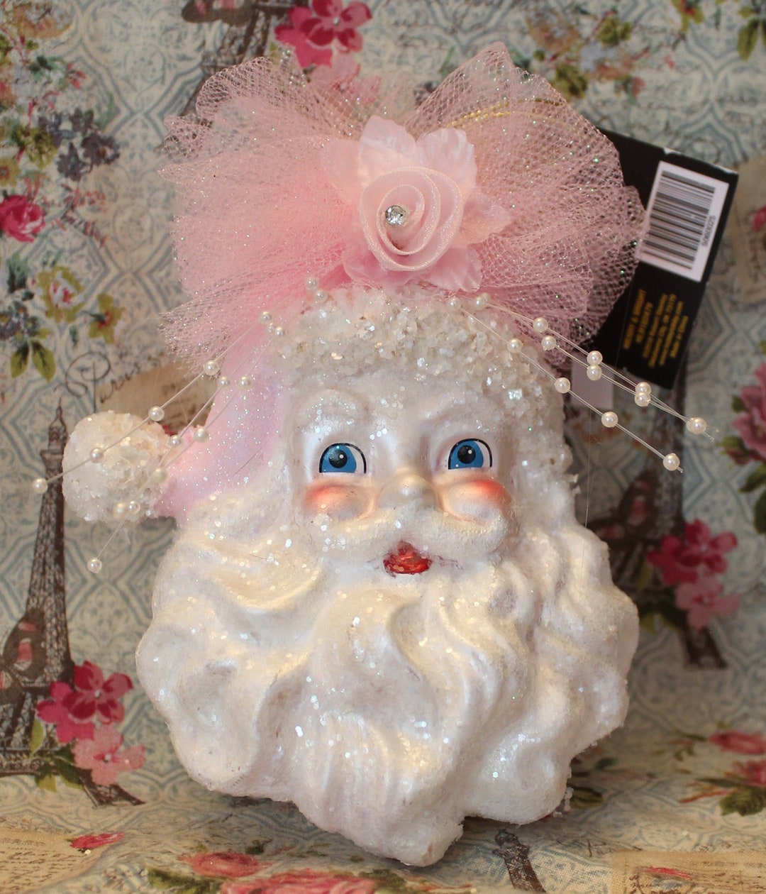 Pink Santa Claus Ornament Shabby Santa Victorian Ornament - Etsy