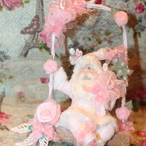 Pink Santa Shabby Chic Santa Pink Christmas Victorian Christmas ...