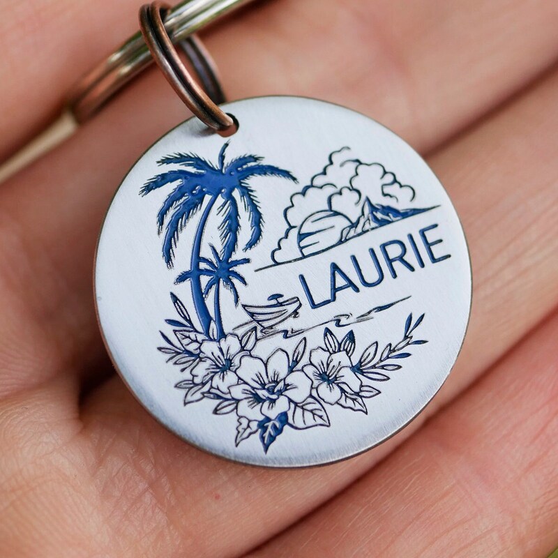 Tropical Name Tag - Etsy