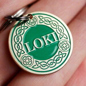 Loki Dog or Cat Tag, Cusom Name Pet Id Tag, Celtic Dog or Cat Tag ...