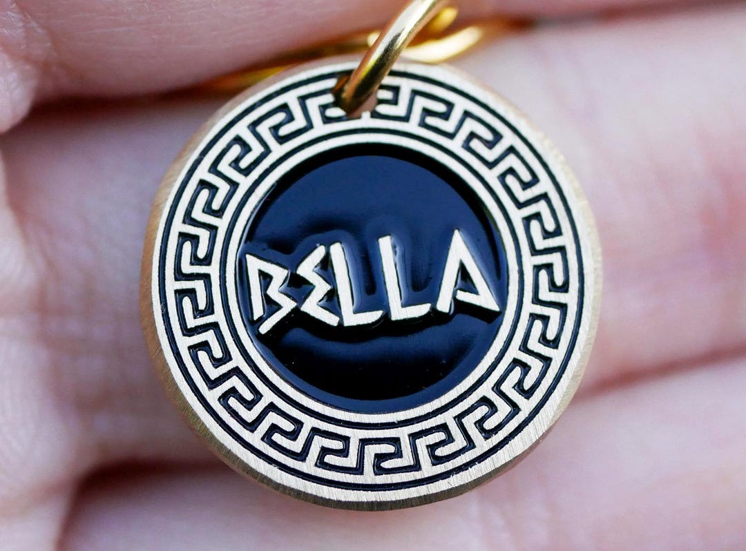 Greek Dog Tag Personalized, Dog Name Tag for Dog, Custom Cat Tag, Pet ...