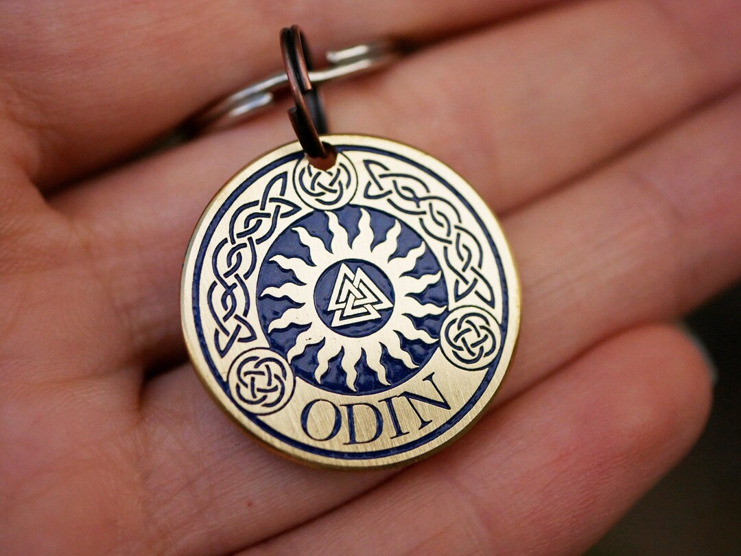 Viking Sun Dog or Cat Tag Personalized, Celtic Knot Custom Name Id Tag ...