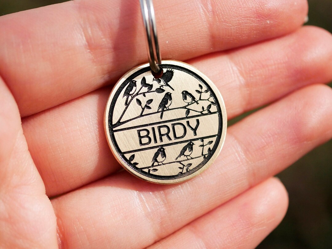 Bird Dog Tag Personalized, Birdie Custom Name Dog Collar Tag, Pet Id ...