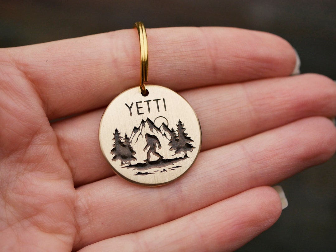 Bigfoot Dog Tag, Custom Pet Id Tag, Sasquatch Enamel Tag, Yeti Endraved ...