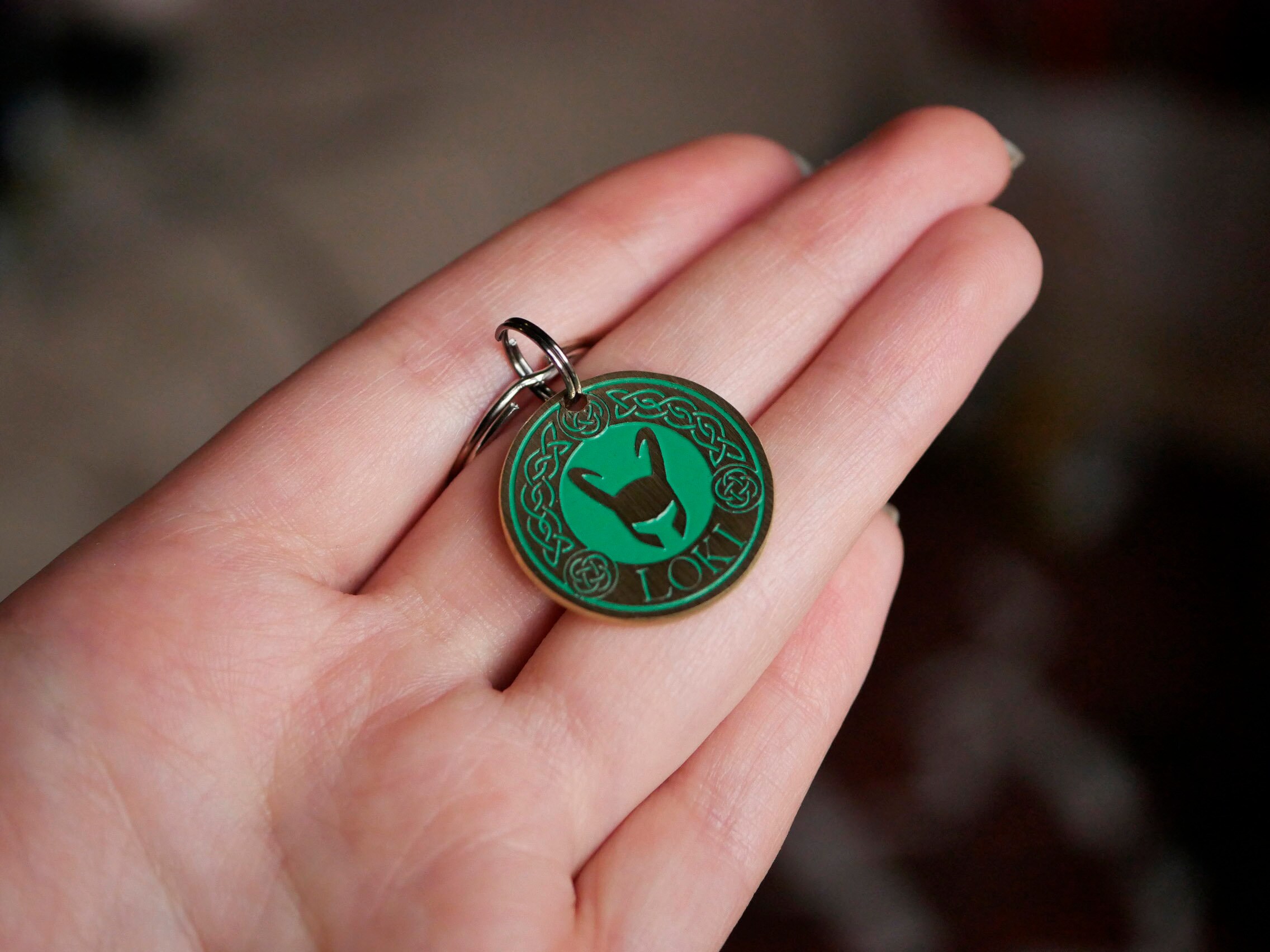 Loki Dog Tag Viking Pet Id Tag Brass or Copper Custom Cat - Etsy