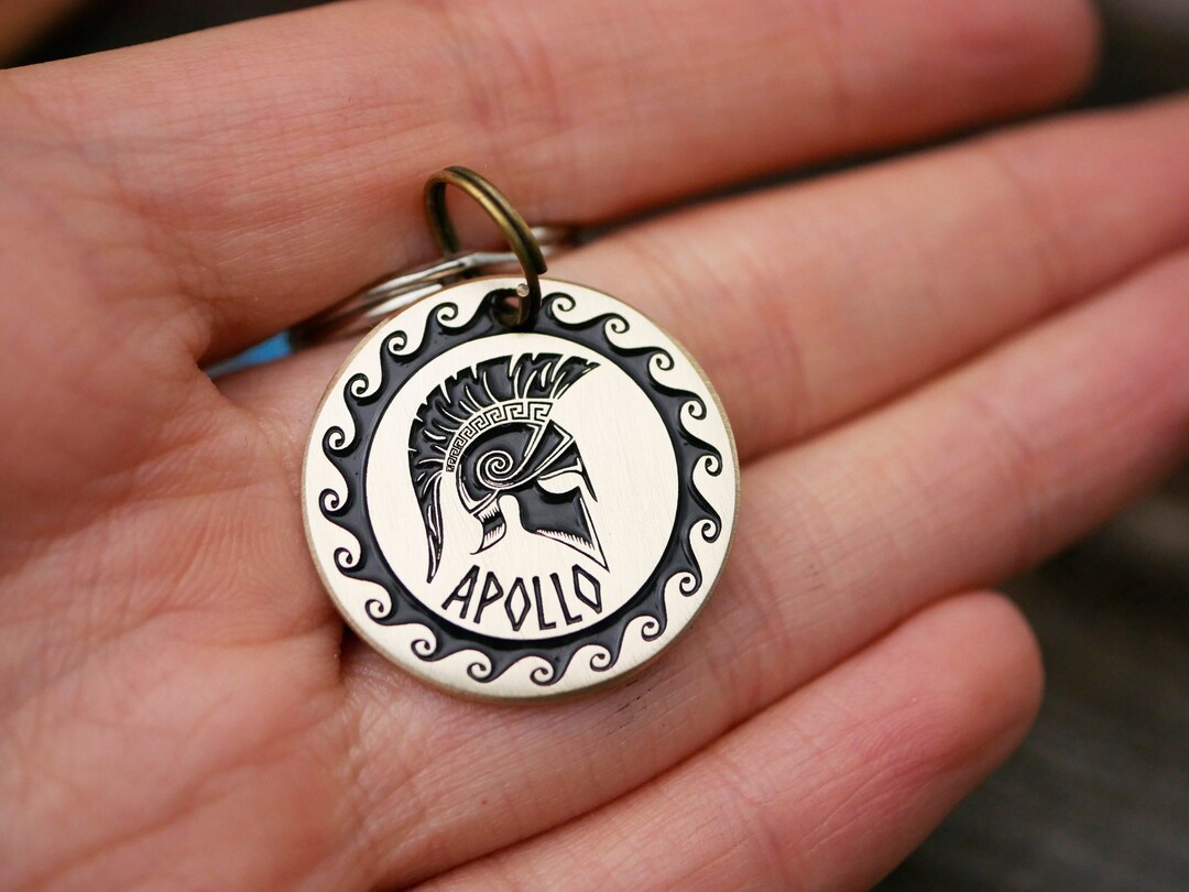 Greek Dog or Cat Tag Personalized, Spartan Helmet Pet Id Tag for Dog ...