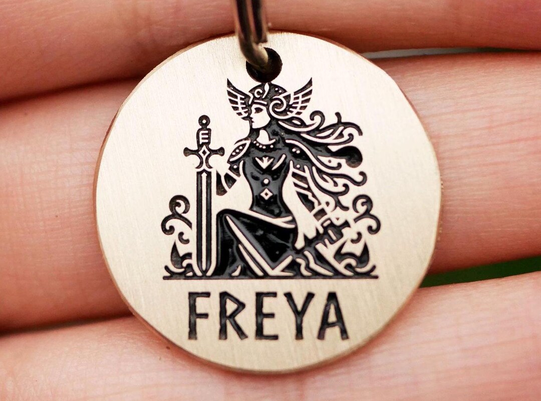 Freya Dog Name Tag Personalized, Custom Pet Id Tag, Viking Cat Name ...