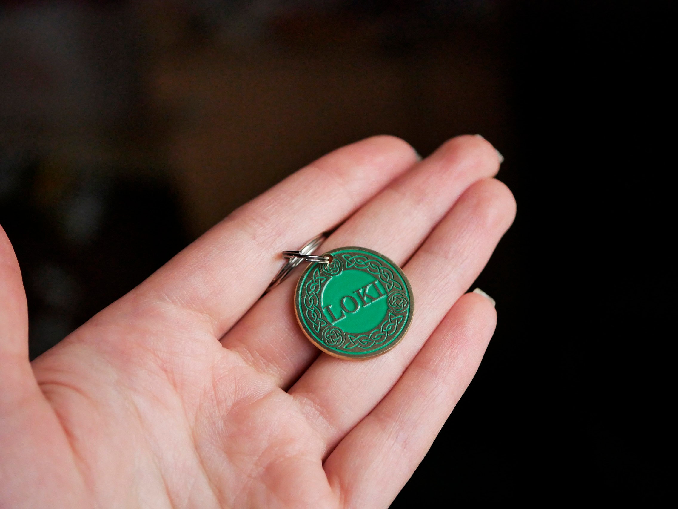 Loki Dog or Cat Tag Cusom Name Pet Id Tag Celtic Dog or Cat - Etsy