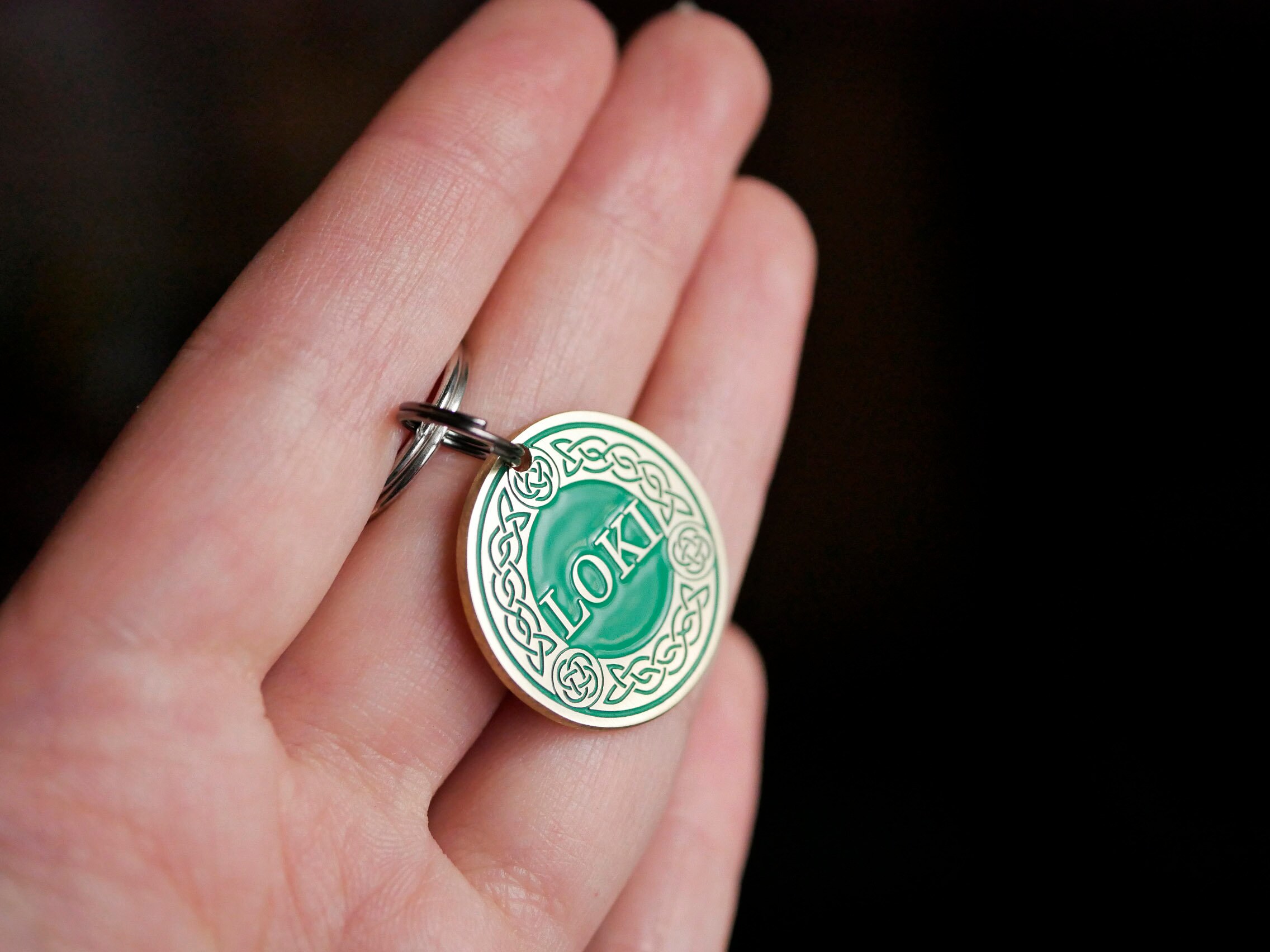 Loki Dog or Cat Tag Cusom Name Pet Id Tag Celtic Dog or Cat - Etsy