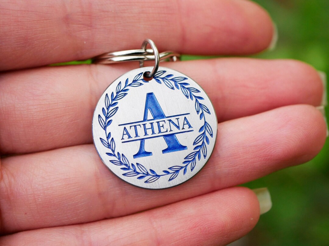 Monogram Dog Name Tag, Custom Pet Id Tag, Endraved Cat Name Tag, Metal ...