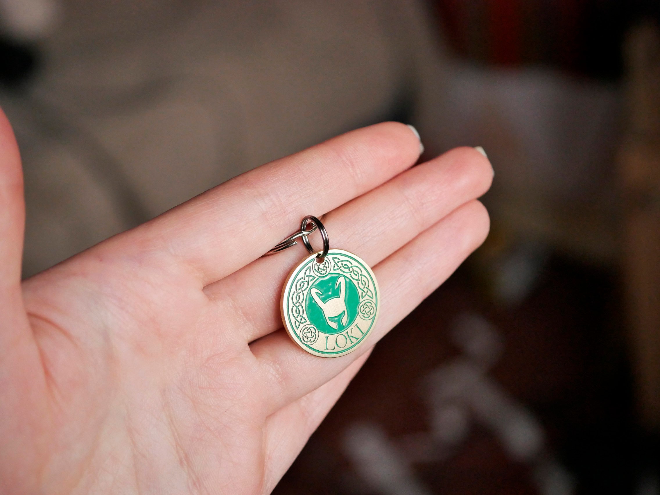 Loki Dog Tag Viking Pet Id Tag Brass or Copper Custom Cat - Etsy