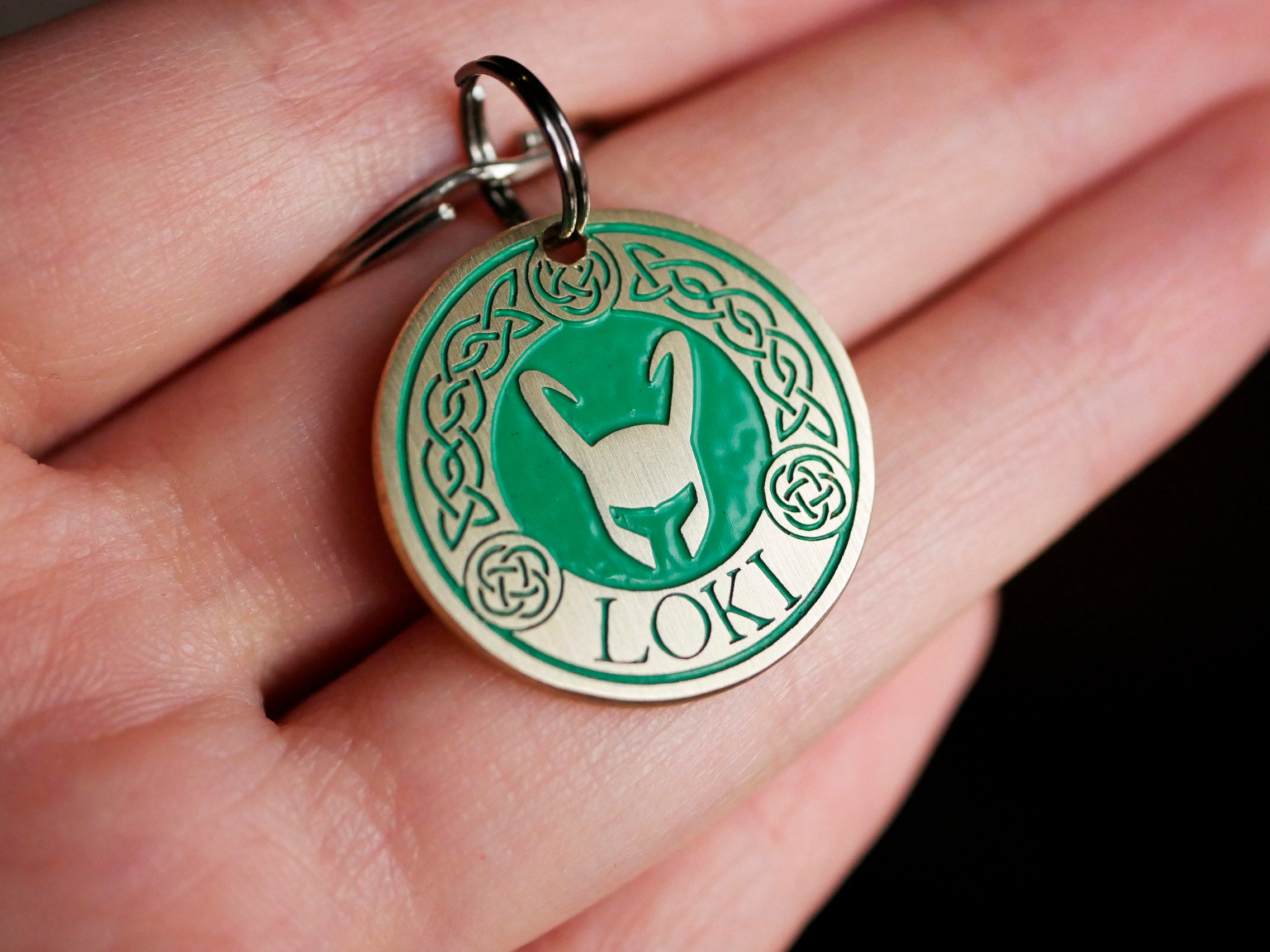 Loki Dog Tag Viking Pet Id Tag Brass or Copper Custom Cat - Etsy