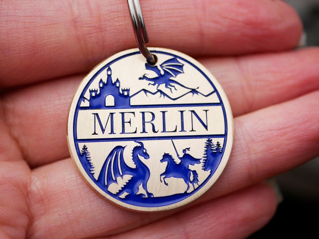 Knight Dog Tag Personalized, Custom Pet Id Tag, Dragon Cat Name Collar ...