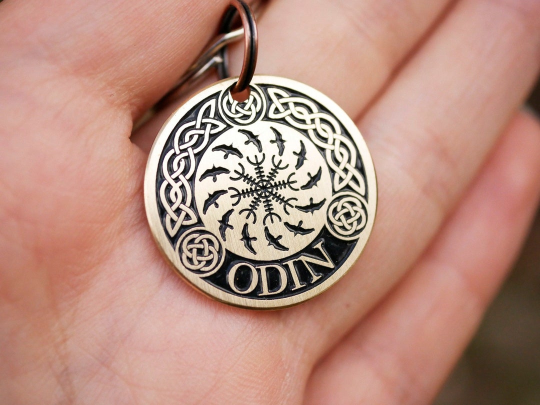 Odin Dog or Cat Tag, Celtic Knot Custom Name Id Tag, Viking Dog Tag for ...