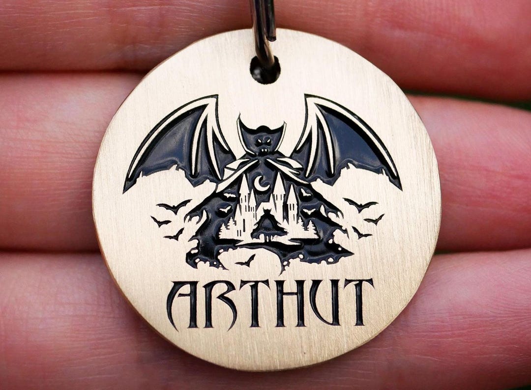 Halloween Dog Name Tag Personalized, Dracula Dog Tag for Dogs, Vampire ...