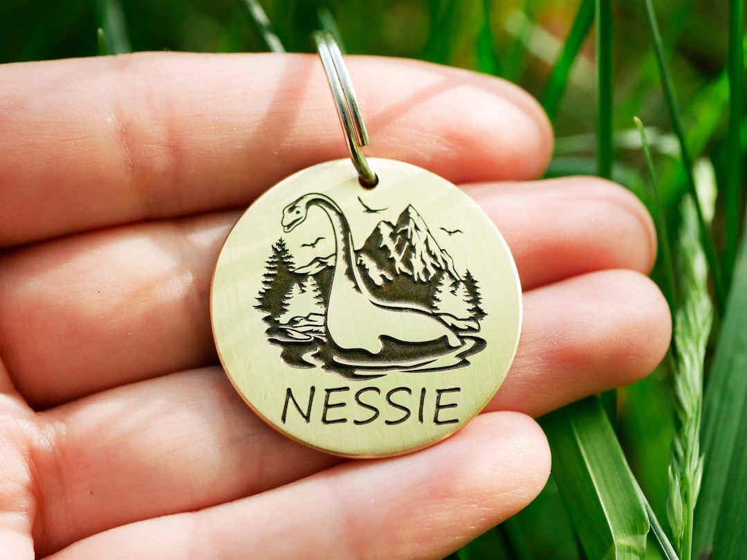 Loch Ness Dog Name Tag, Nessie Personalized Pet Id Tag, Endraved Metal ...