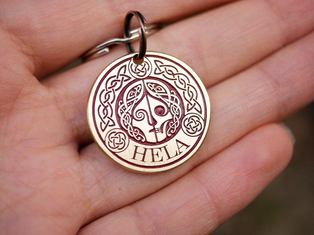 Hel Hela Dog or Cat Tag, Celtic Knot Custom Name Id Tag, Viking Dog Tag ...