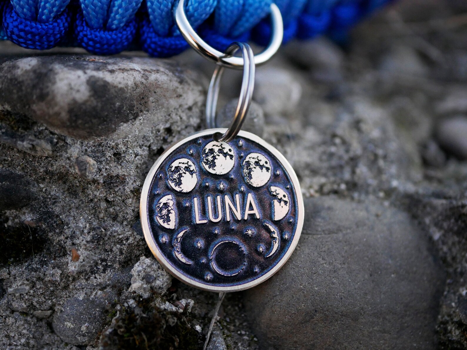 Luna Dog Tag Moon Phase Cat Tag Custom Name Dog Tag for Dog - Etsy