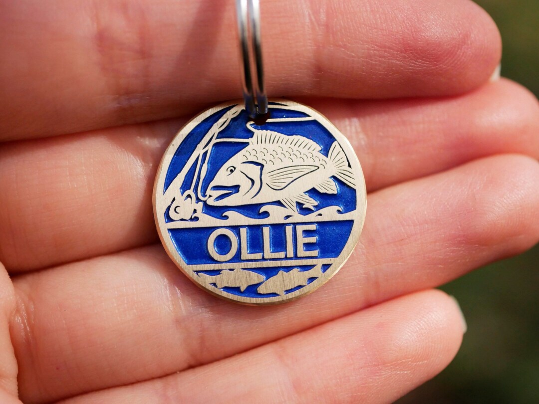 Fish Dog Tag Personalized, Fishing Custom Name Dog Collar Tag, Under ...