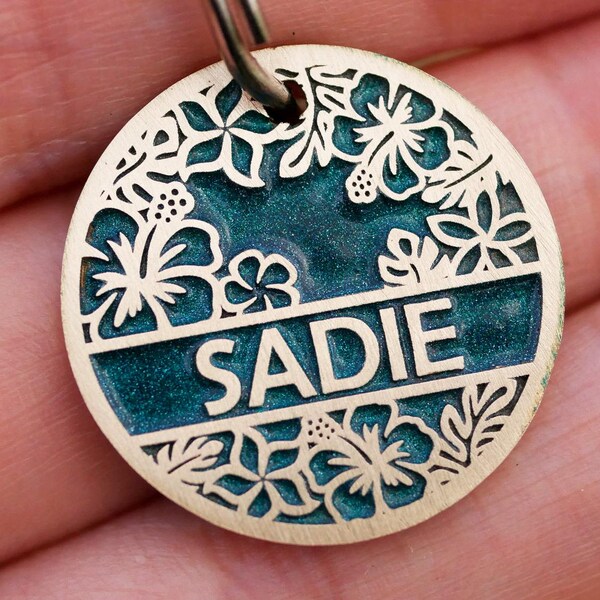 Tropical Name Tag - Etsy